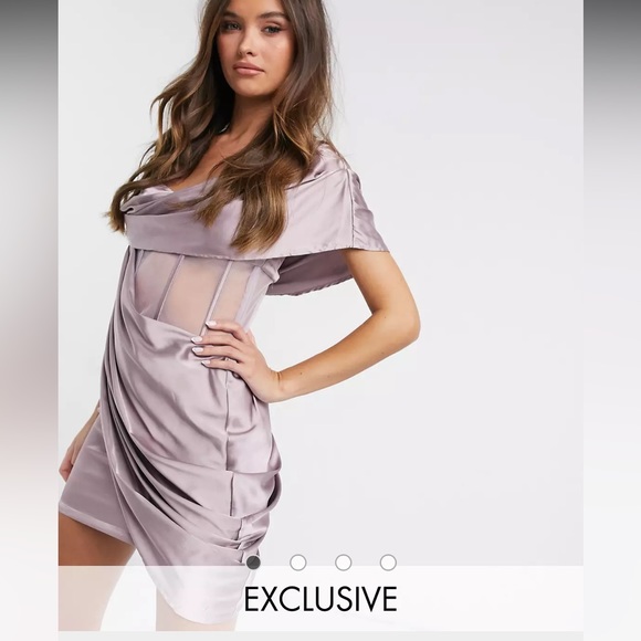 ASOS | Dresses | Ei8th Hour Exclusive Asymmetric Drape Satin Mini Dress ...